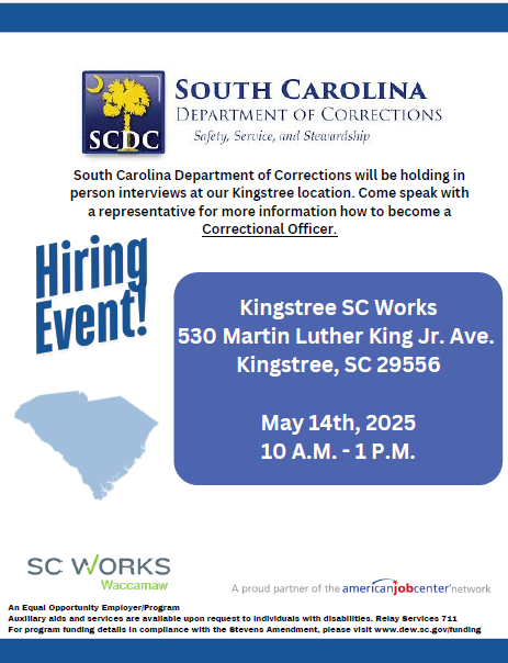South Carolina Department of Corrections Job Fair - Partnership Grand ...